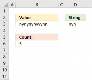 Count cells containing text from list