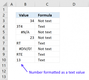 If cell contains any text