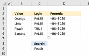 If cell contains text from list