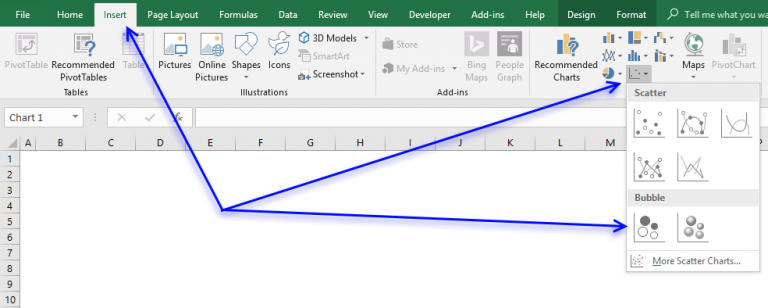 How to create charts in Excel