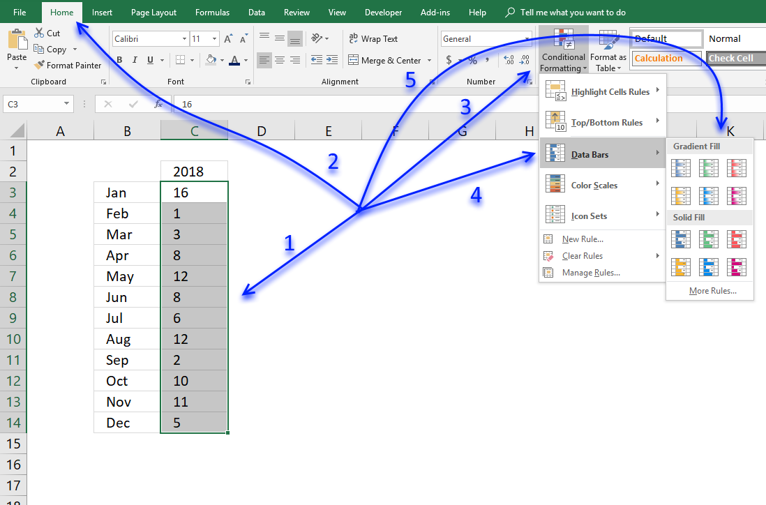 How To Add Data Bars To Your Worksheet