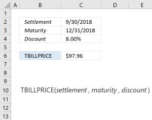 How to use the TBILLPRICE function