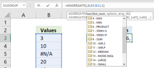 How to use the SMALL function