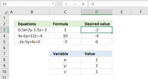 How to solve simultaneous linear equations in Excel