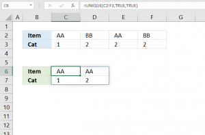 How to use the UNIQUE function