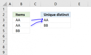 How to use the UNIQUE function