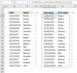 How to use the SORTBY function