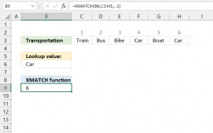 How to use the XMATCH function